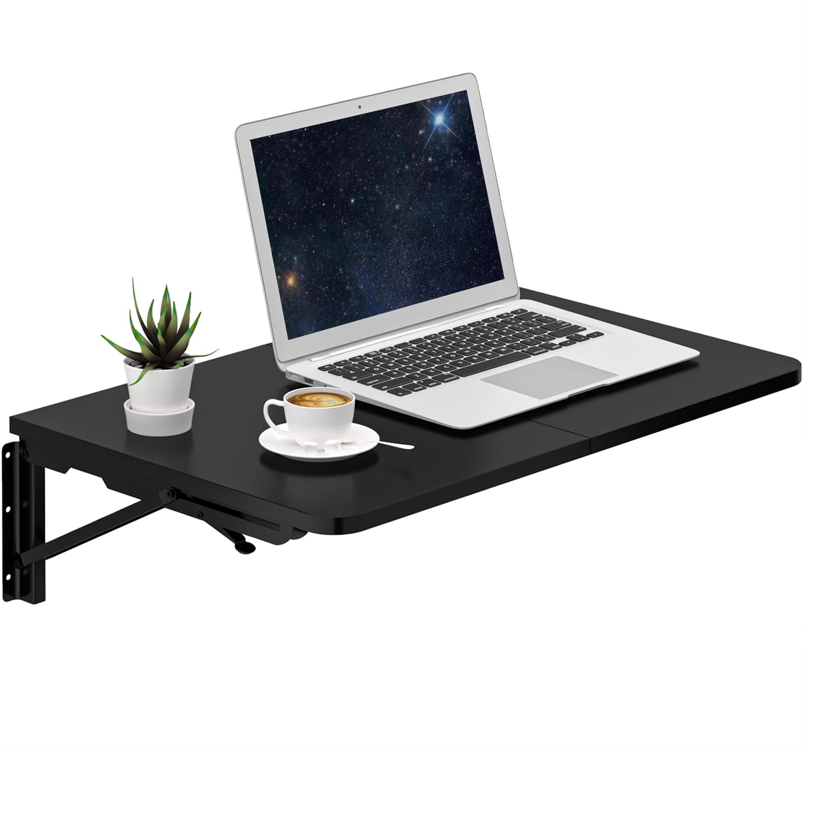 Snapklik.com : TEAMIX Wall Mounted Folding Table, Black Floating Desk ...