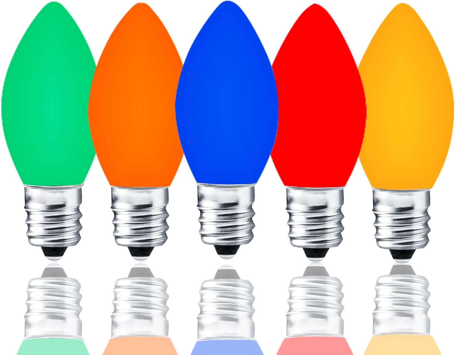 wominoy 25 Pack C7 Multicolor LED Replaceable Bulbs – Dimmable ...