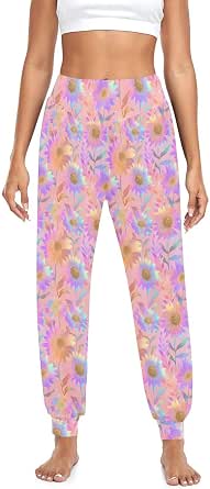 decor gift Womens Yoga Pants Comfy Loose Hologram Sunflower Neon High ...