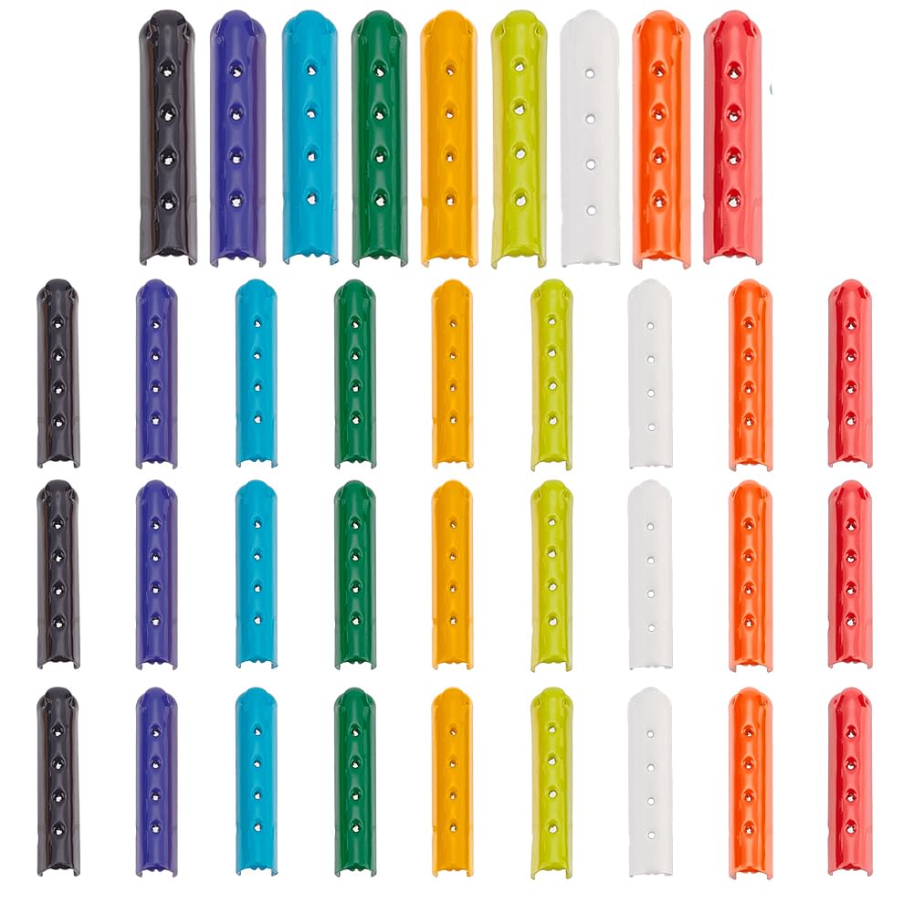 Amazon.com: PH PandaHall 36PCS Shoelace Tip Heads, 9 Colors Half-Column ...