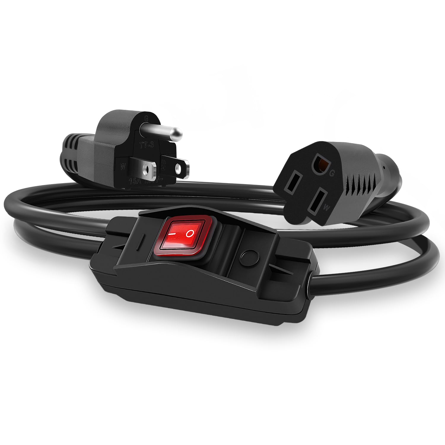 Amazon.com: Delgada 3Ft Waterproof Extension Cord with Switch IP66 ON ...