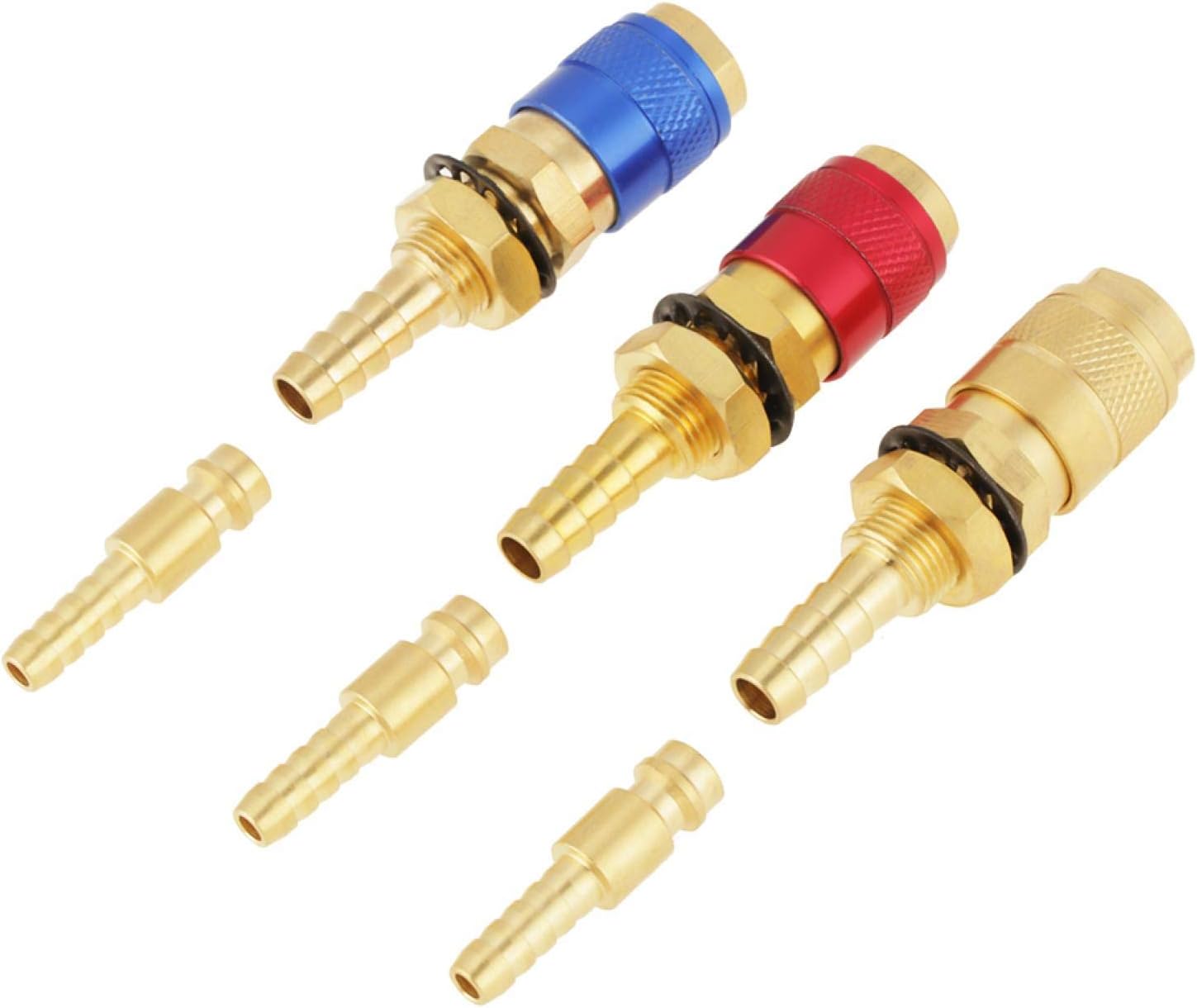 3Pcs Quick Connectors 8mm Brass Connector Fitting Water Cooled & Gas ...
