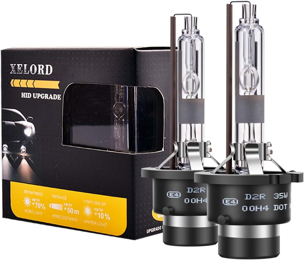 Amazon.com: XELORD D2R Headlight Bulb 6000K Xenon White Ultra Bright 35W 12V Car Headlamp ...