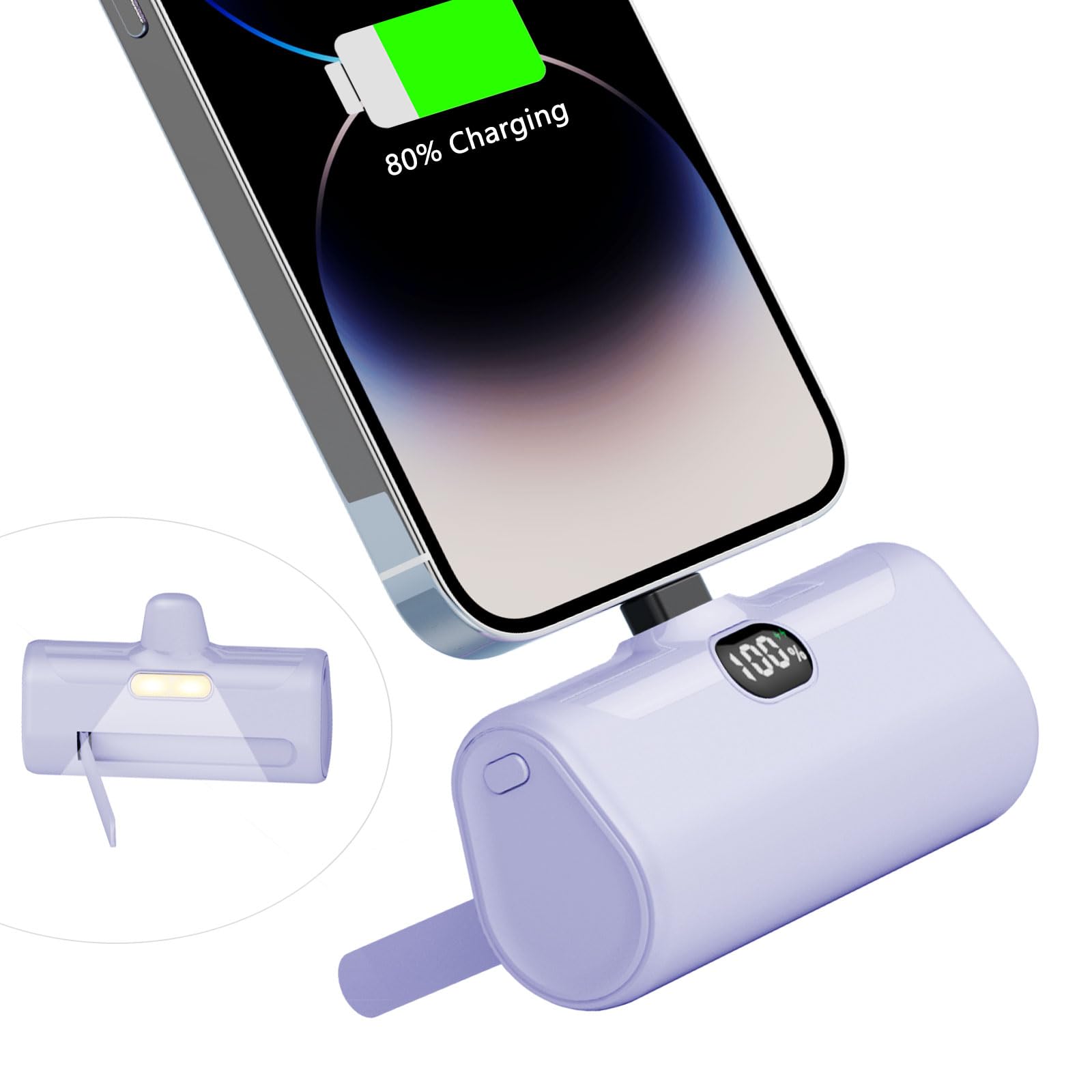 Amazon.com: LUCKYDUO Mini Portable Charger for iPhone,5000mAh Ultra ...