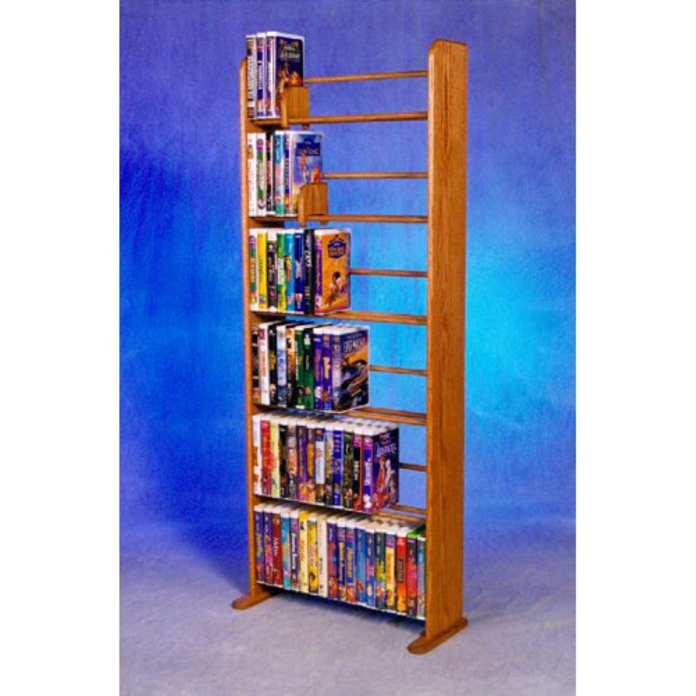 Amazon.com: Wood Shed Solid Oak 6 Row Dowel VHS Rack (Clamshell/ Disney ...