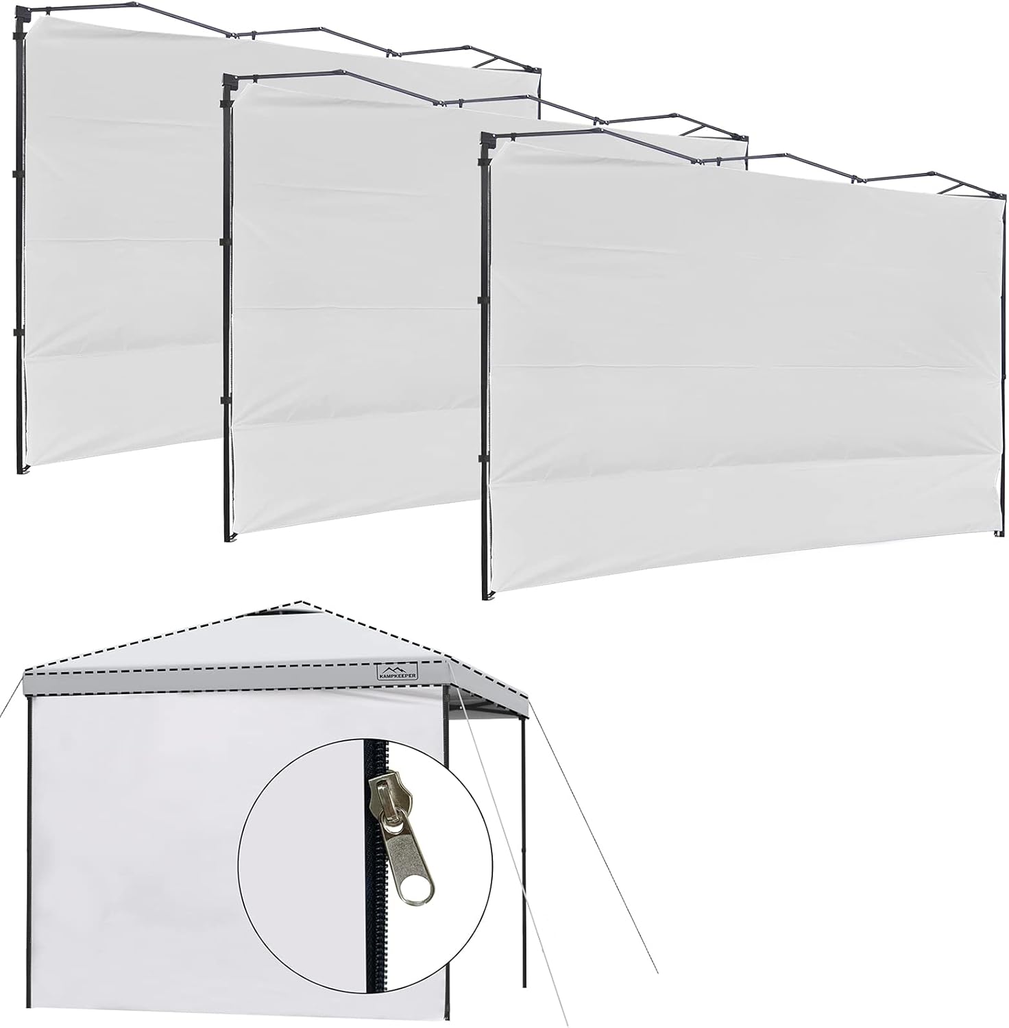 KAMPKEEPER Instant 10 x 10 Inch Canopy Side Panels with Zipper for Pop ...