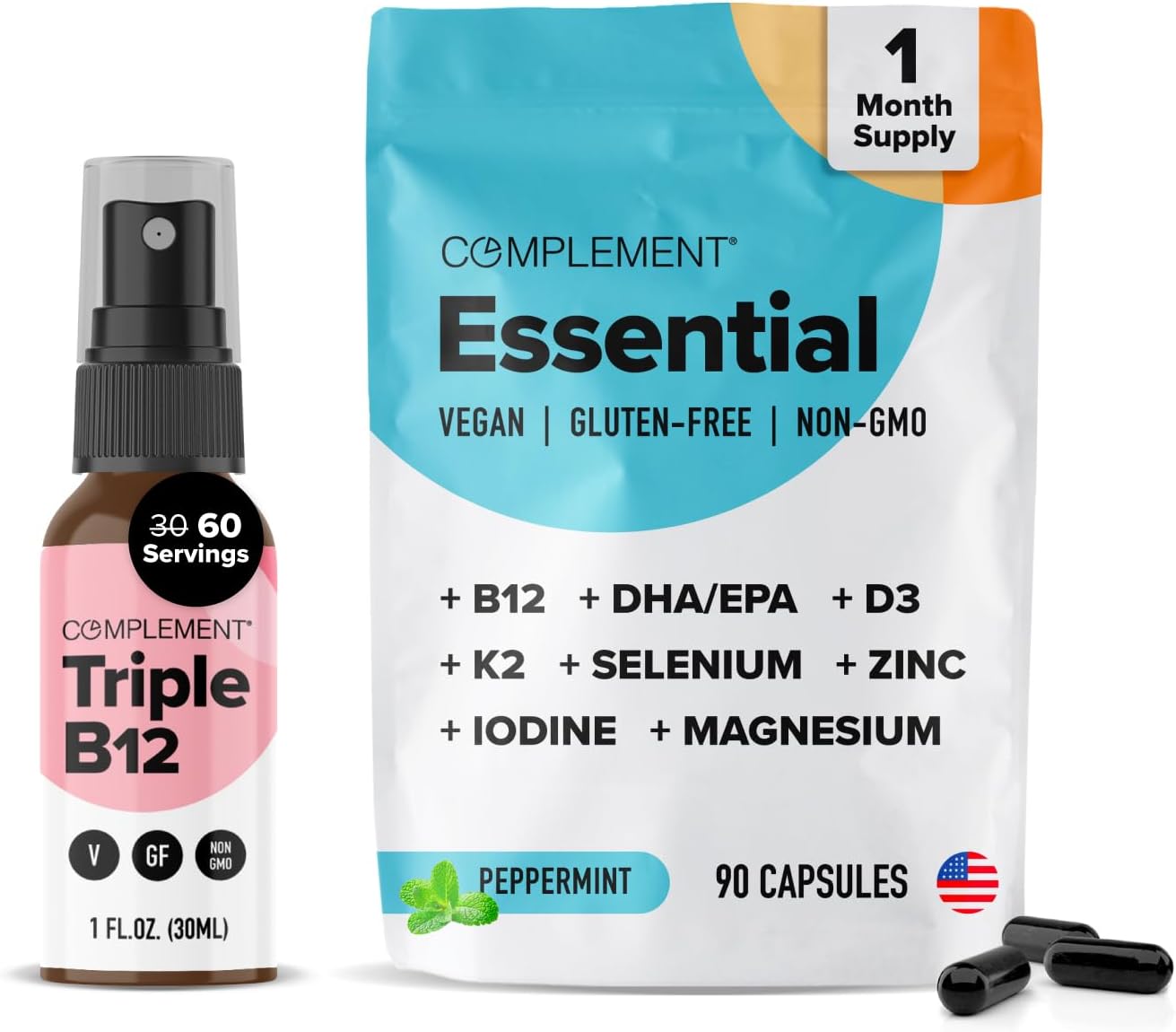 Amazon.com: Complement Essential Vegan Multivitamin + Triple B12 Spray ...