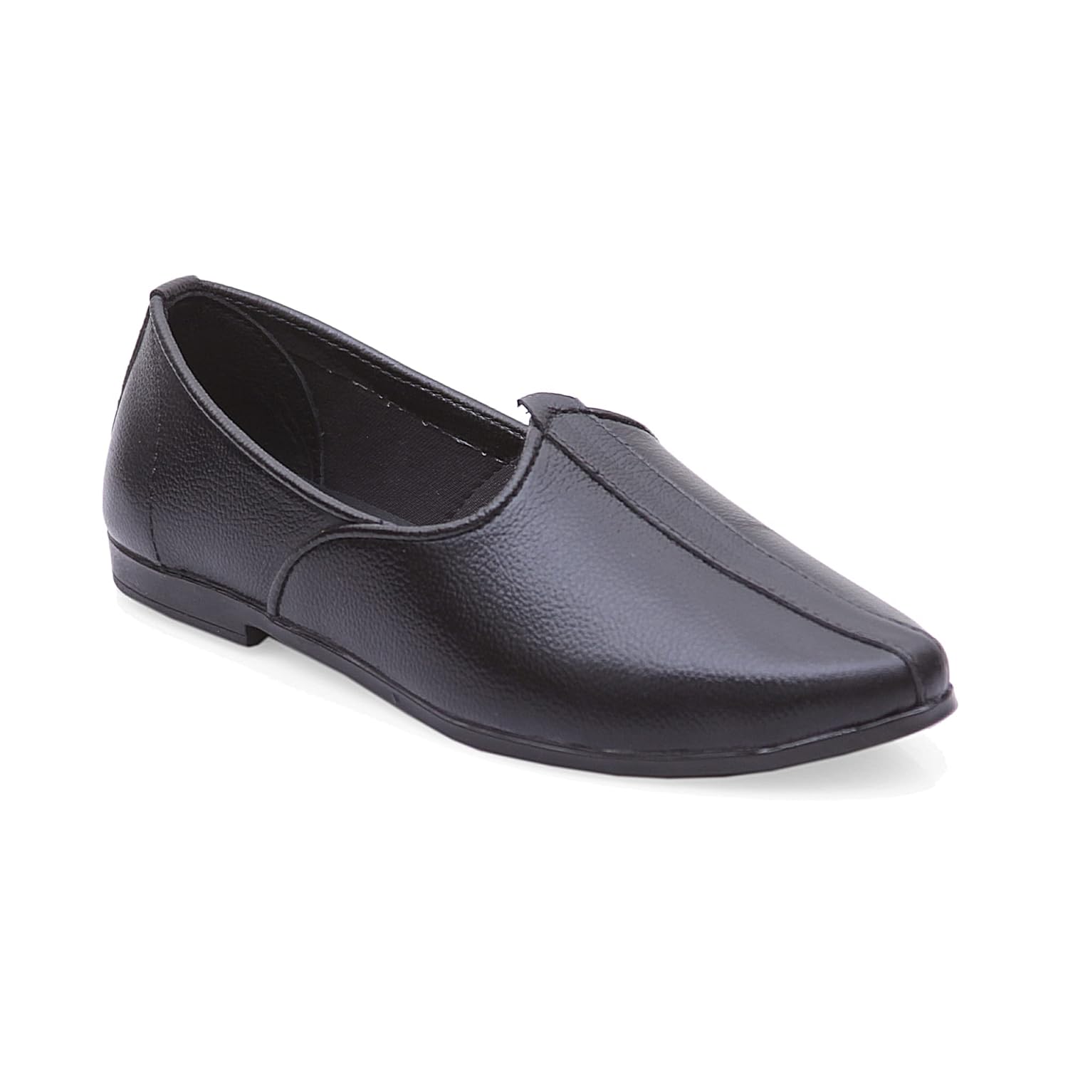 JAVIO Black Leather Juti, Ethnic, Casual, Slip On Loafers Shoes, Black ...