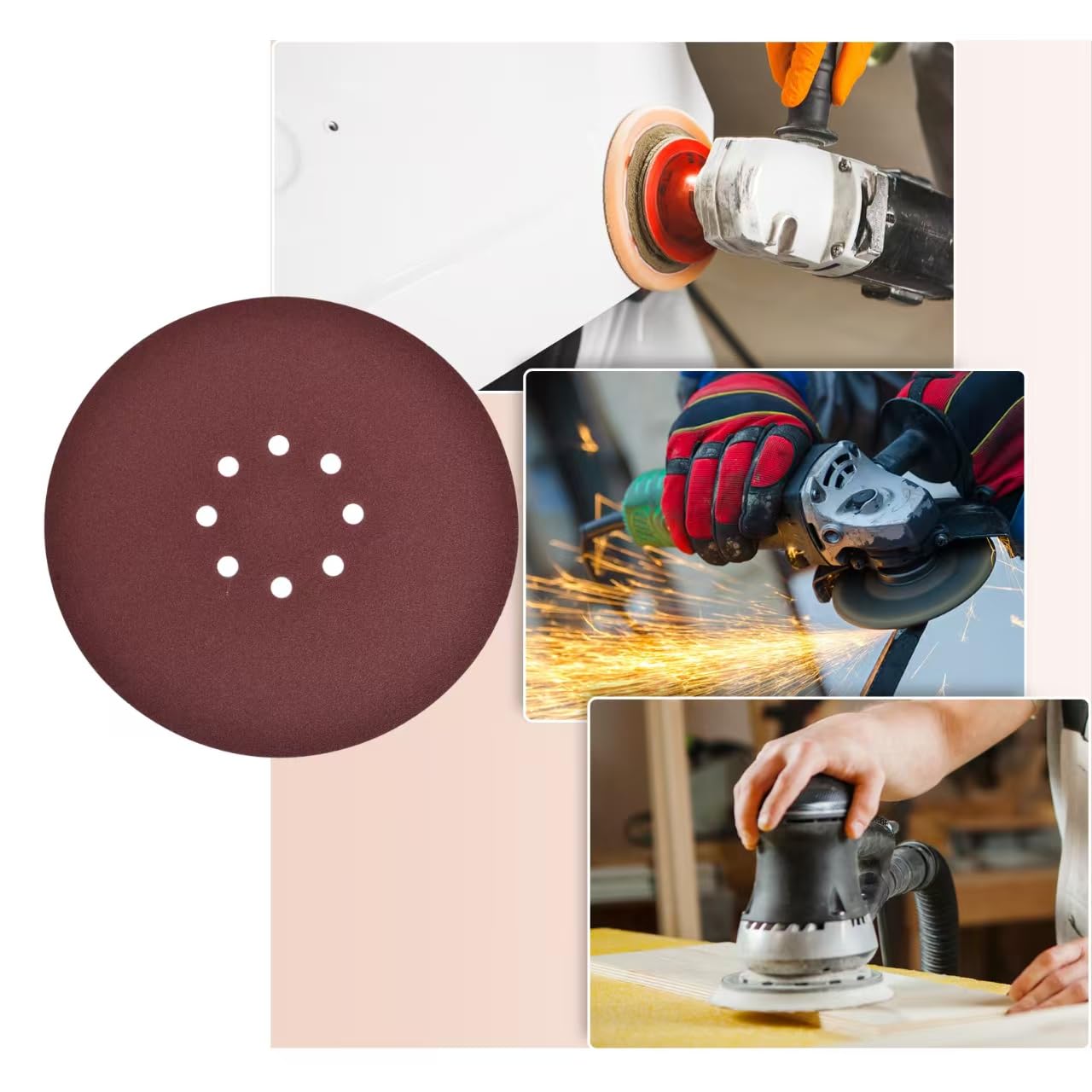 Sand Paper STEBRUA 225 Sanding Discs 400 Grit, 30 Pieces Discs Orbital ...