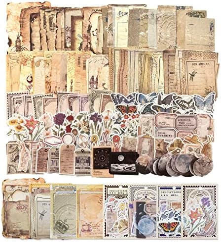 Amazon.com : 160 PCS Vintage Scrapbook Paper Aesthetic Scrapbooking ...