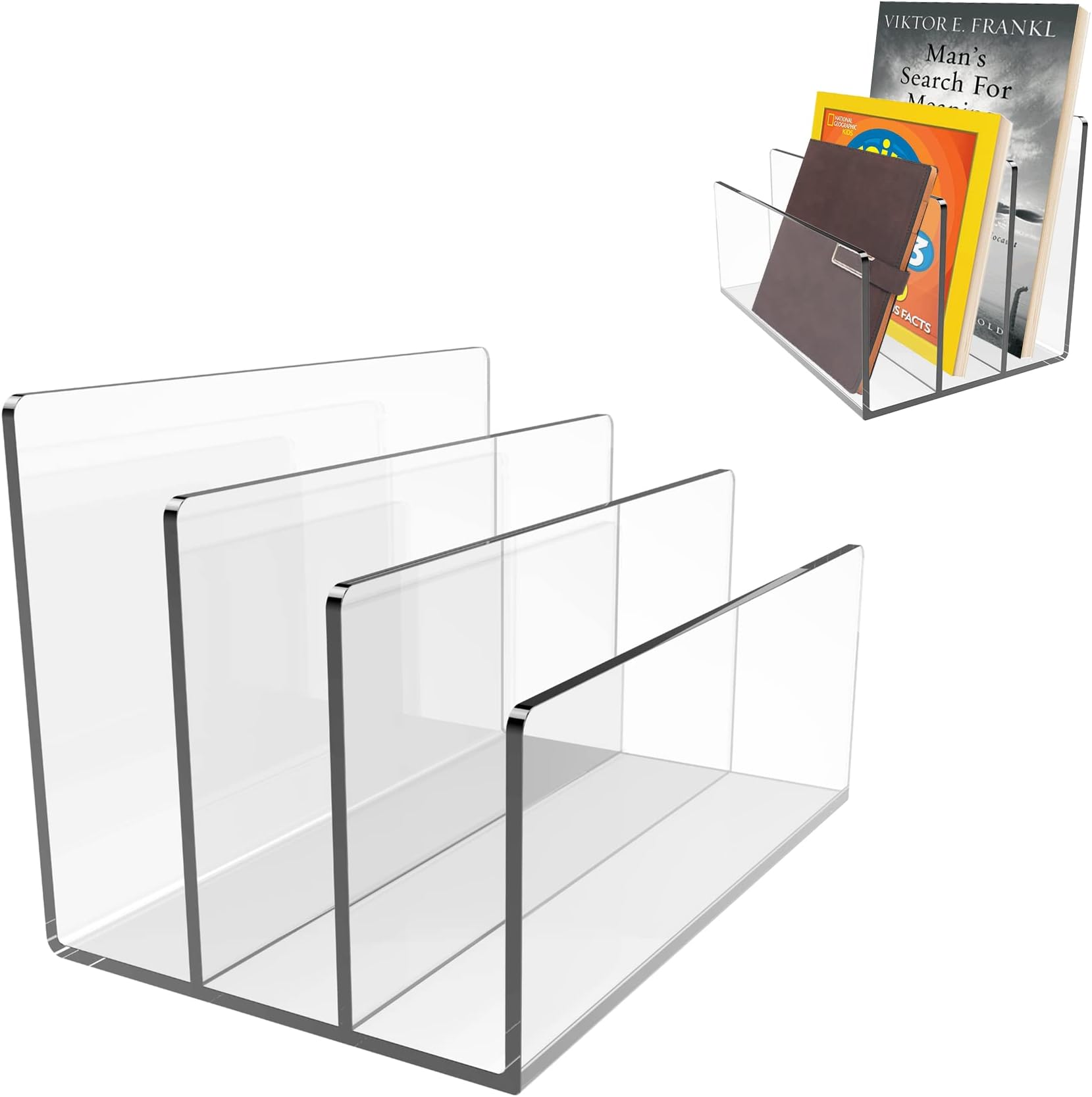 Amazon.com: Tasybox Acrylic File Holder, Clear File Sorter Desk File ...
