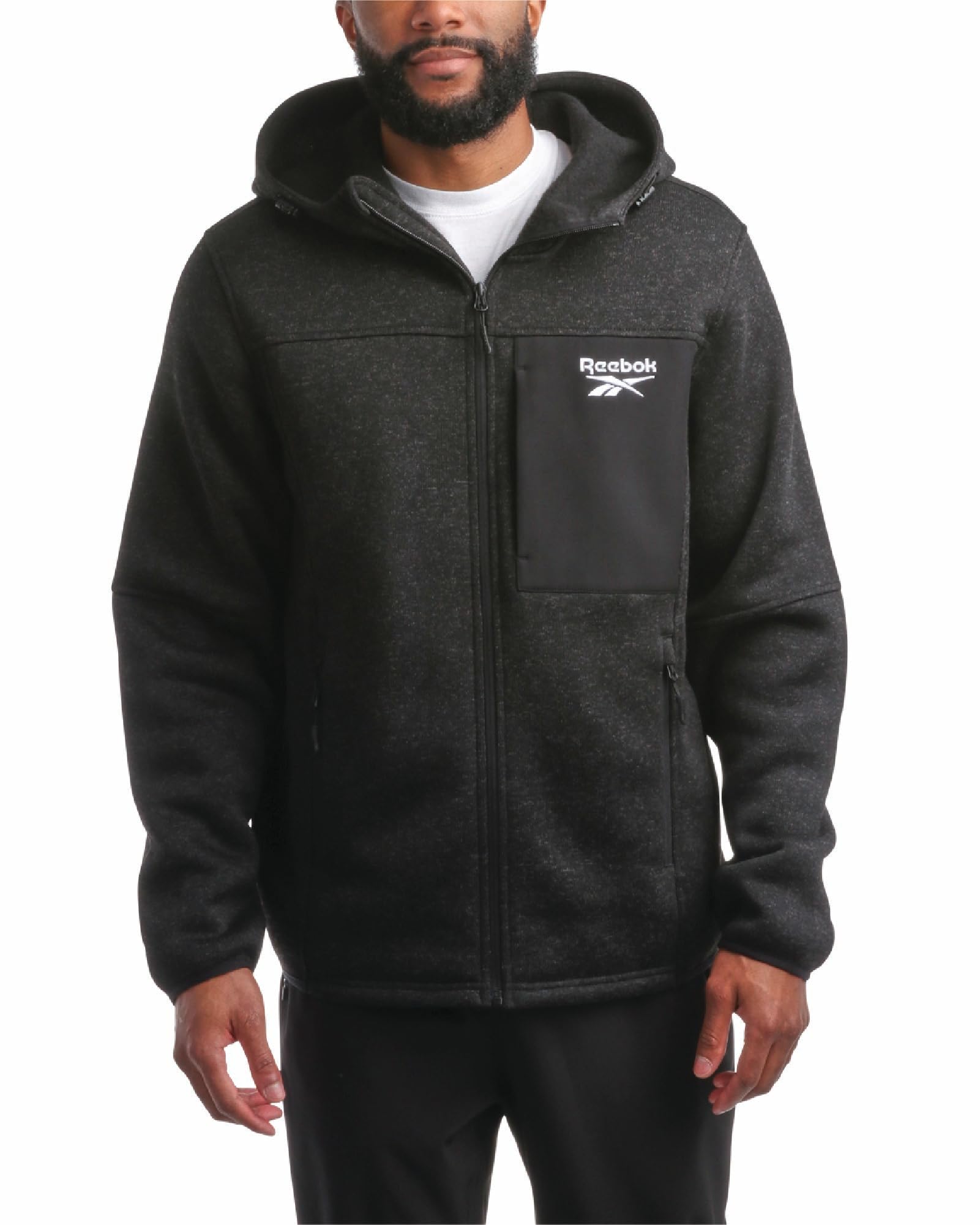 Reebok Men's Sweater Jacket - Fleece Lined Weather Resistant Insulated ...