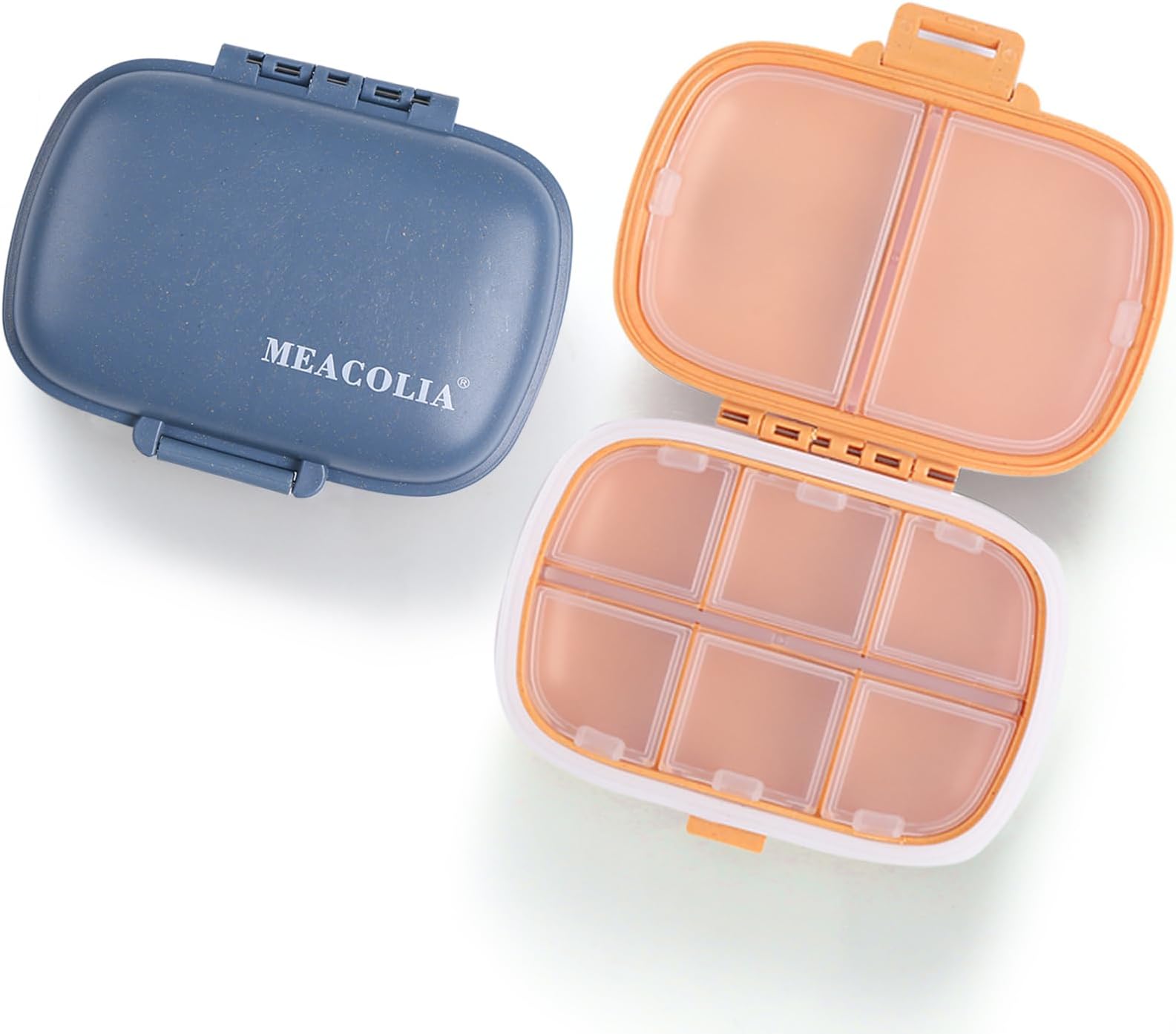 Amazon.com: MEACOLIA 2 Pack 8 Compartments Travel Pill Organizer Box ...
