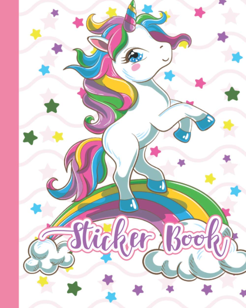 STICKER BOOK: Permanent Blank Sticker Collection Book for Girly with ...