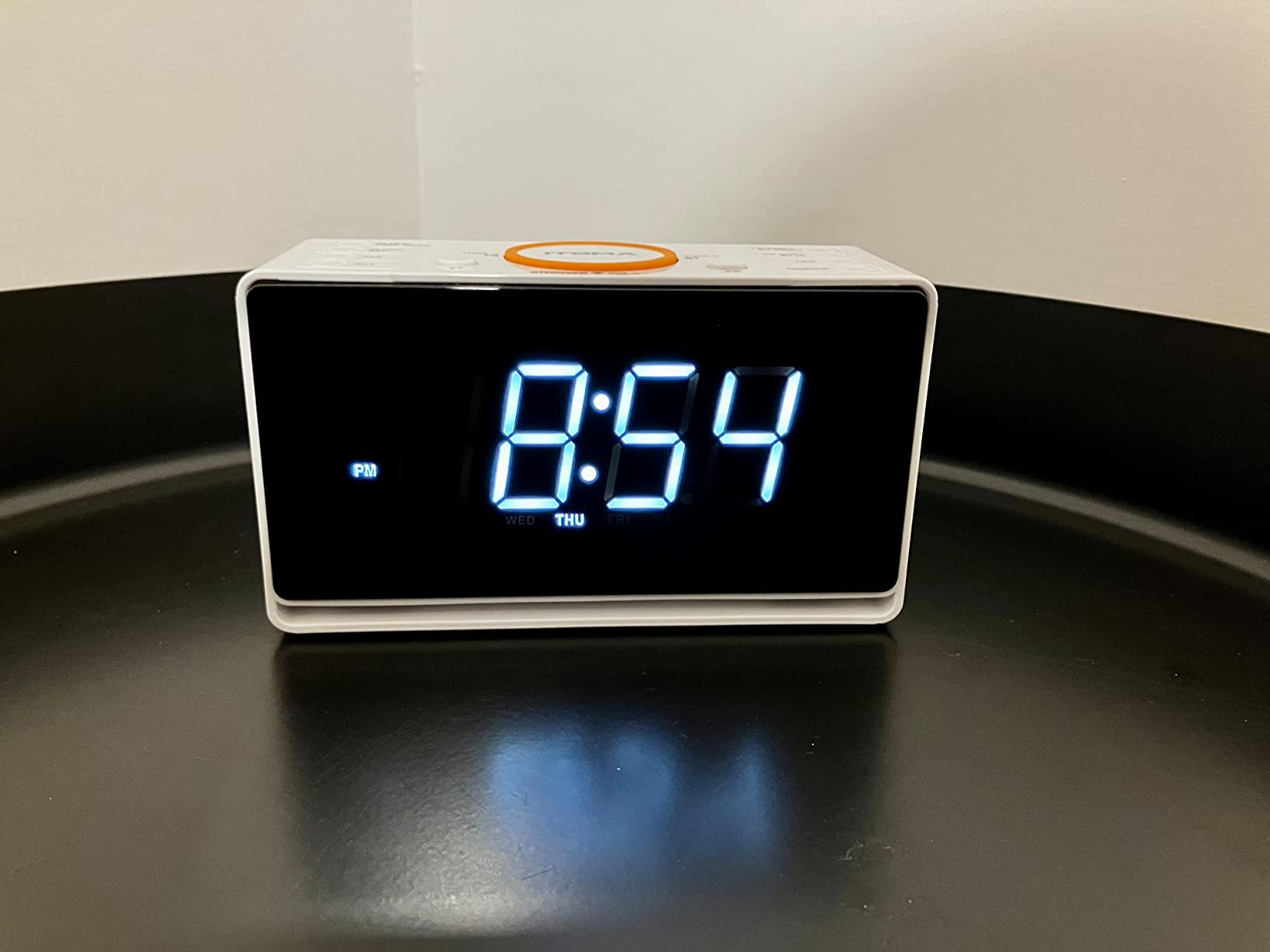 Alarm Clock Radio, 1.4" White LED Display Clock with Bluetooth, FM ...