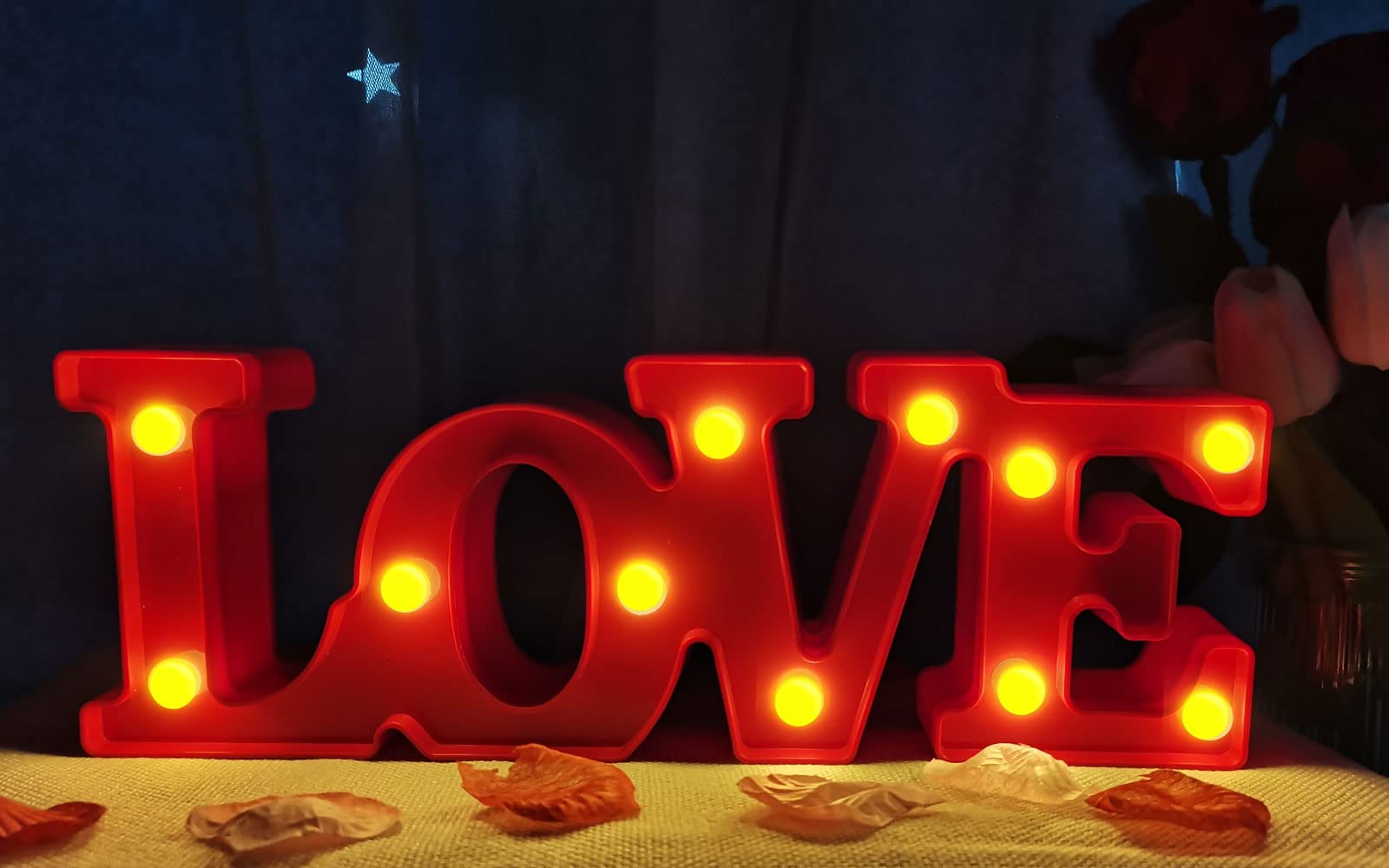 Amazon.com: LOVE Led Light Sign Valentine'S Day Marquee Letter Sign ...