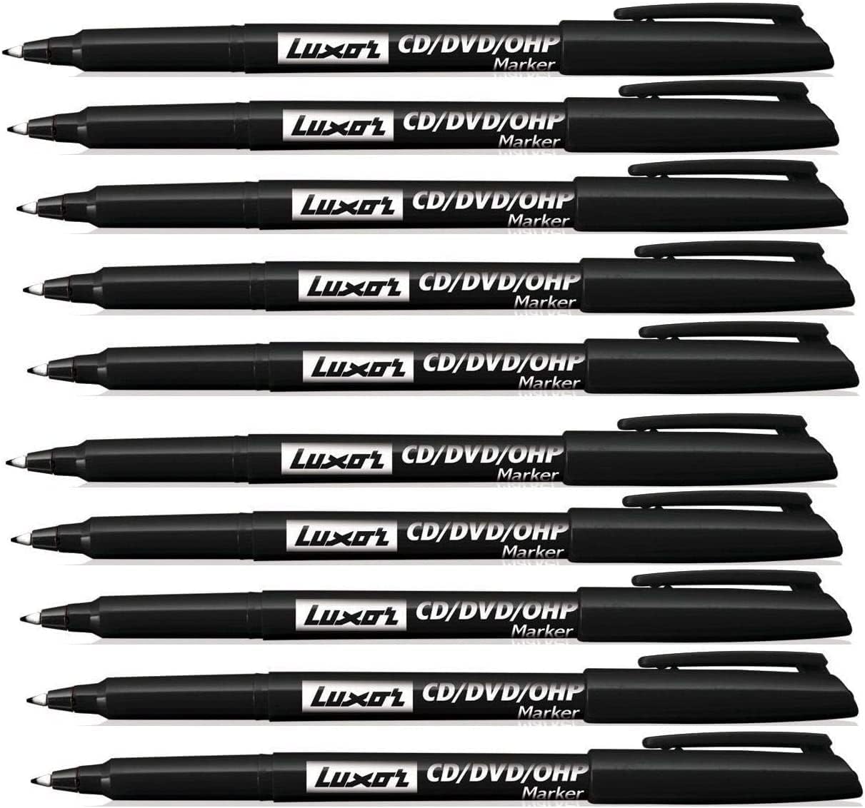 FINE TIP CD DVD OHP PERMANENT MARKER PENS - Black (Pack of 10) : Amazon ...