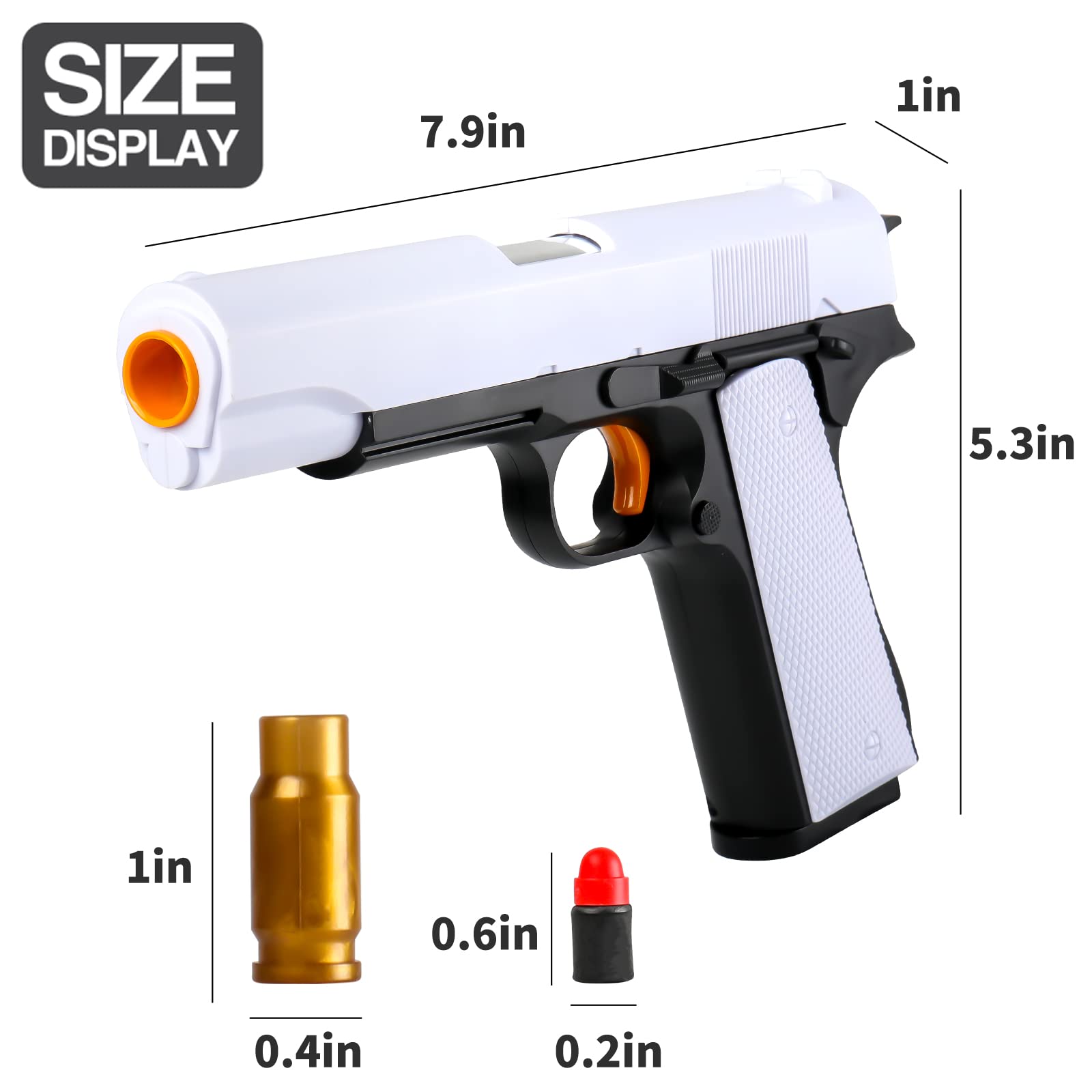 Soft Bullet Pistol Toy Gun With Shell Ejection Magazine Toy Foam ...