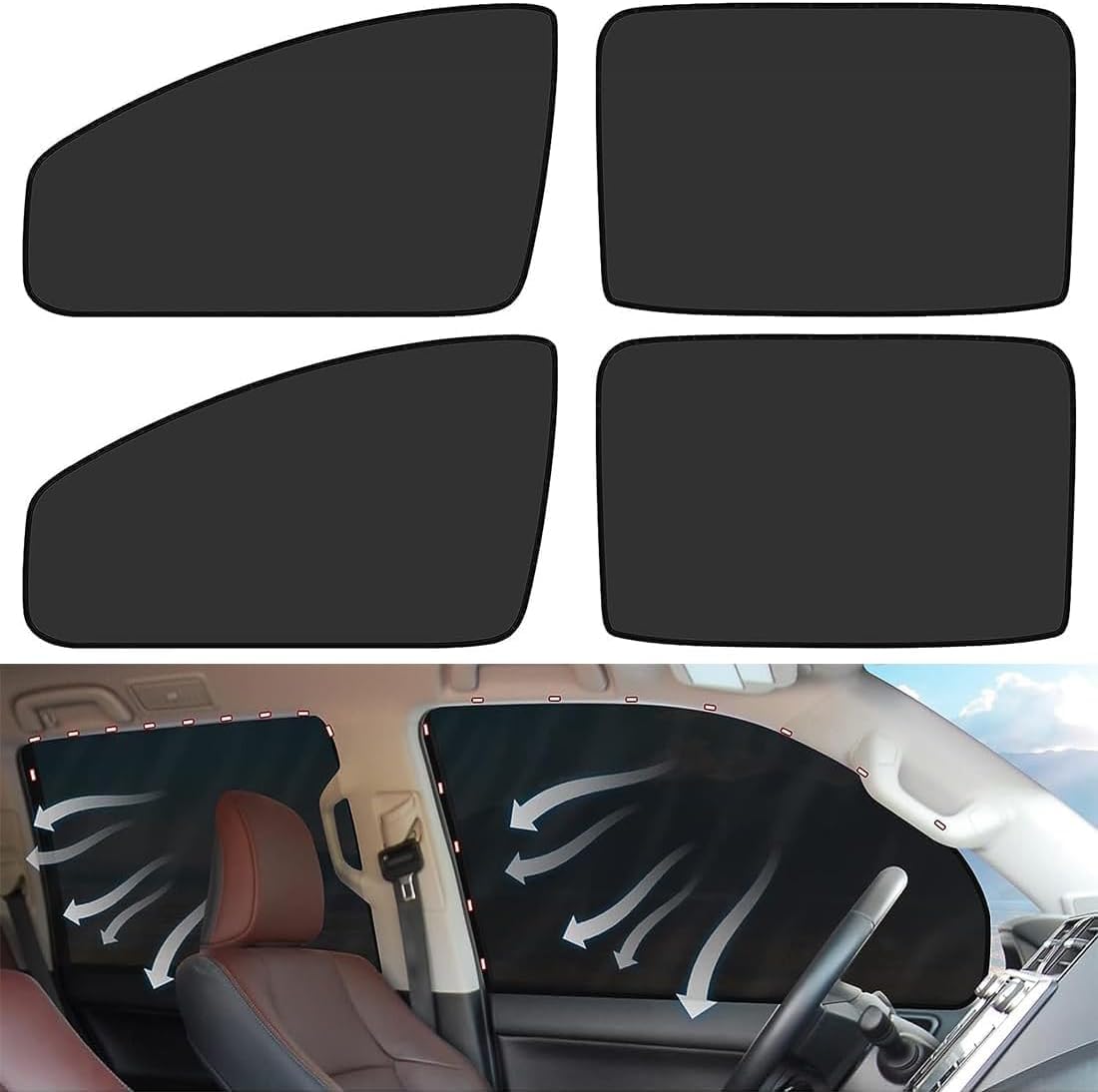 AnnuoYi Car Sun Shade,Car Window Shade,Foldable Magnetic Car Side ...