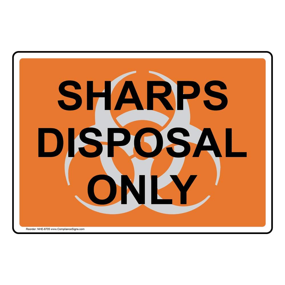 Buy ComplianceSigns.com Sharps Disposal Only Sign, 10x7 in. Plastic for ...