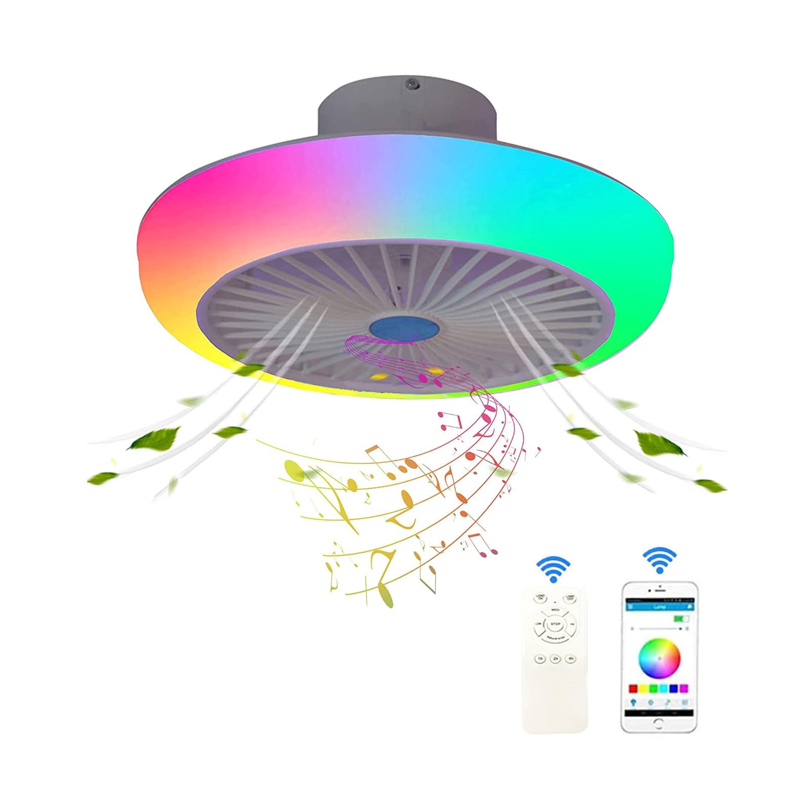 RGB Colour Changing LED Ceiling Fan with Light and Remote Control ...