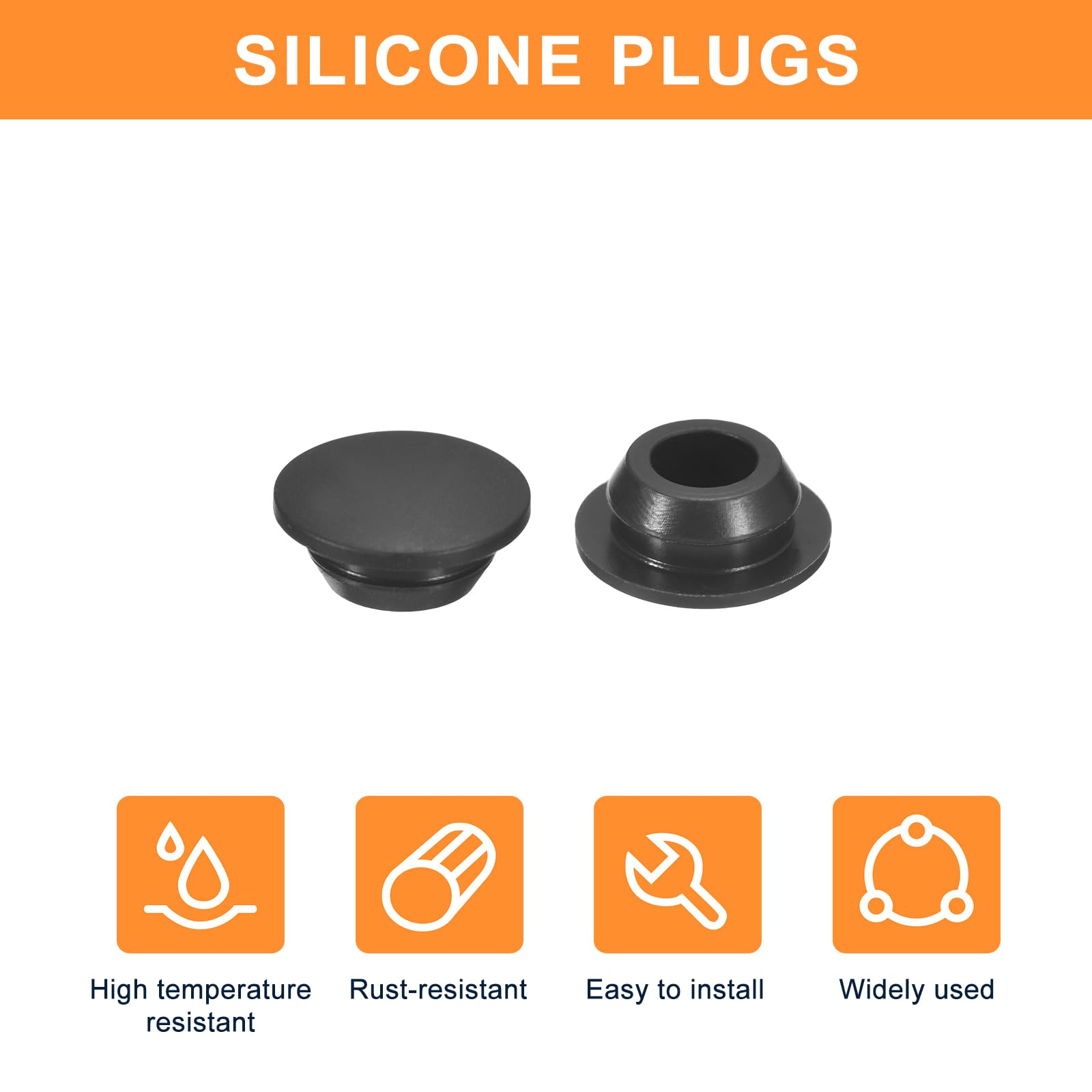 10mm Snap-on Blanking Caps Stopper Rubber Plugs 10-Pack 10mm Silicone ...