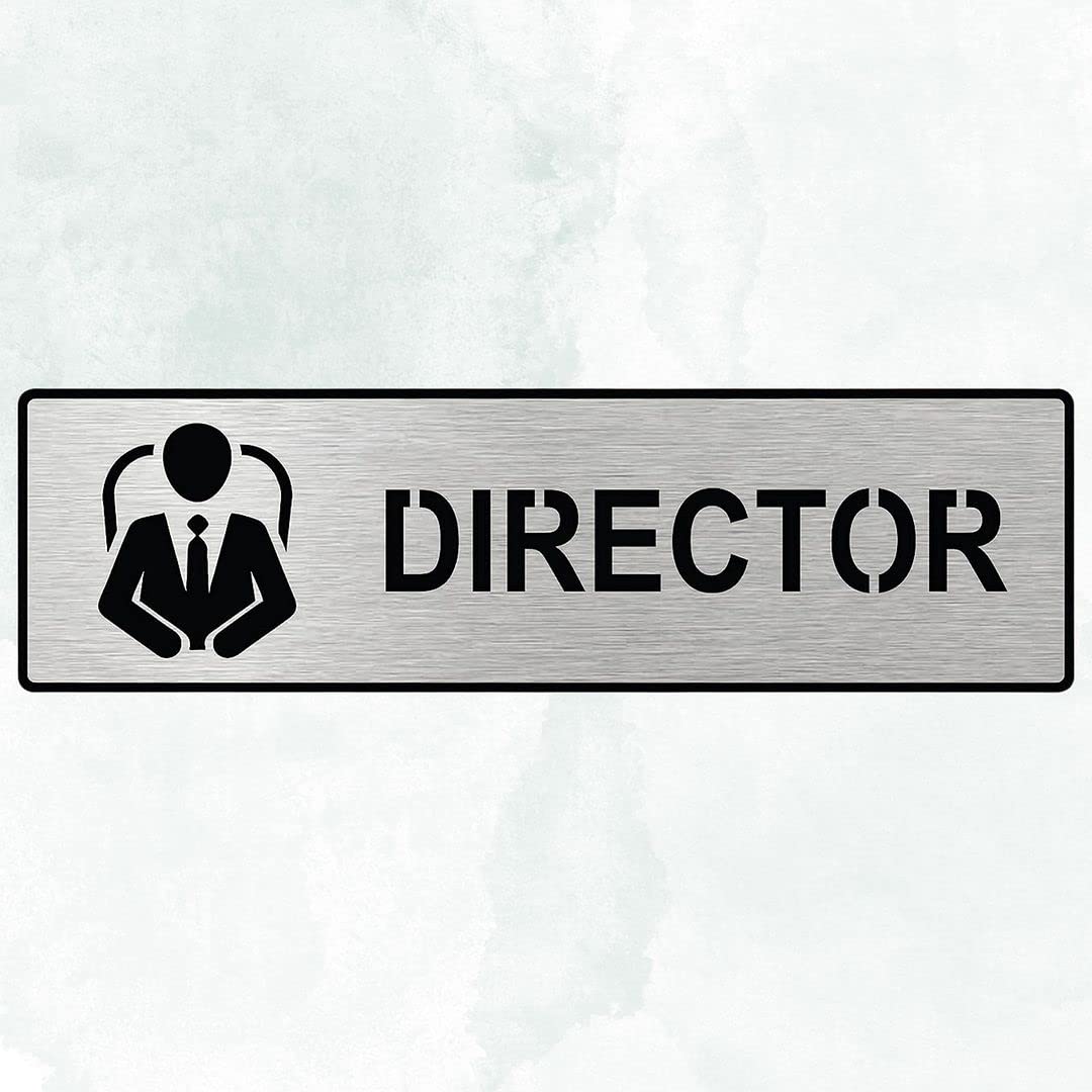 CVANU Silver Acrylic DIRECTOR Self-Adhesive Sign Board for Office ...