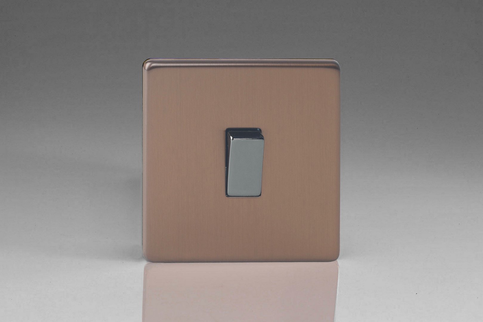 Varilight Flat Plate Screwless Brushed Bronze 1 Gang 2-Way 10 Amp Light ...