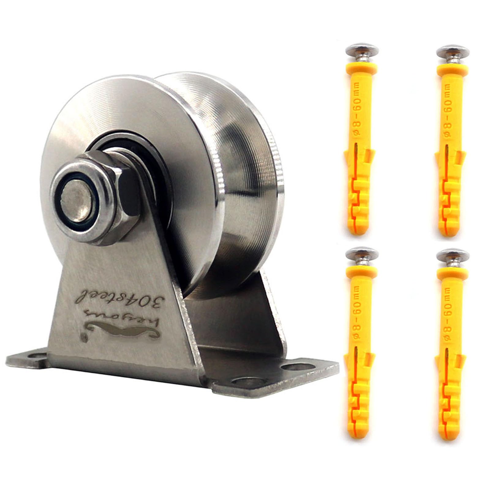 Heyous 1 Piece Stainless Steel Pulley Block Single Wheel Swivel ...