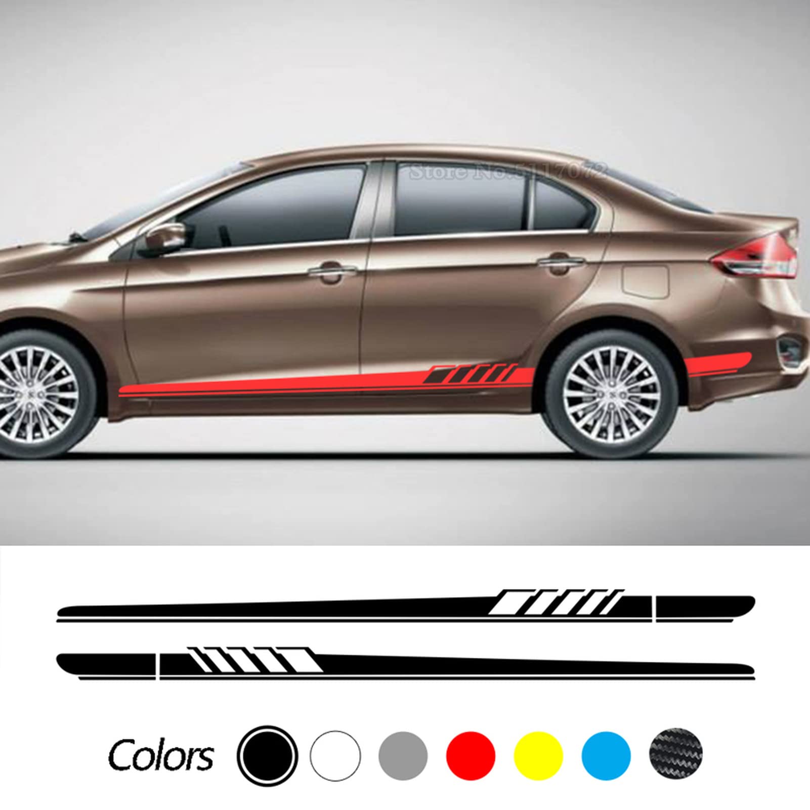 Car Side Skirt Stickers Stripe Decal Vinyl Decals For Suzuki ...