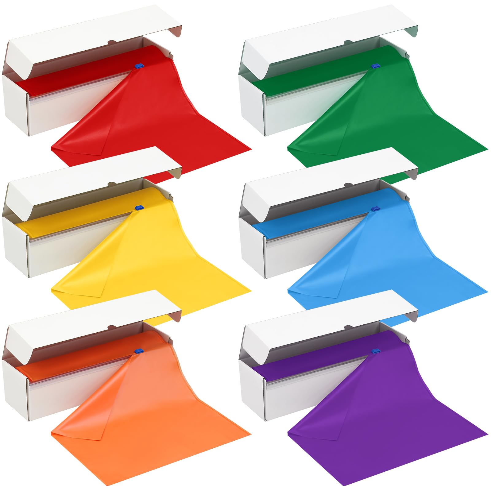 Amazon.com: Preboun 6 Pcs Rainbow Theme Plastic Tablecloth Roll ...