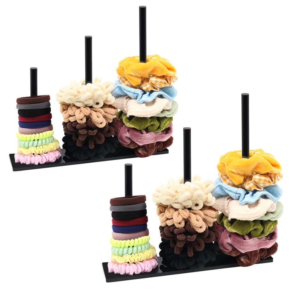 Amazon.com: SMUK 2Packs 3-Tiers Acrylic Scrunchie Holder Organizer ...