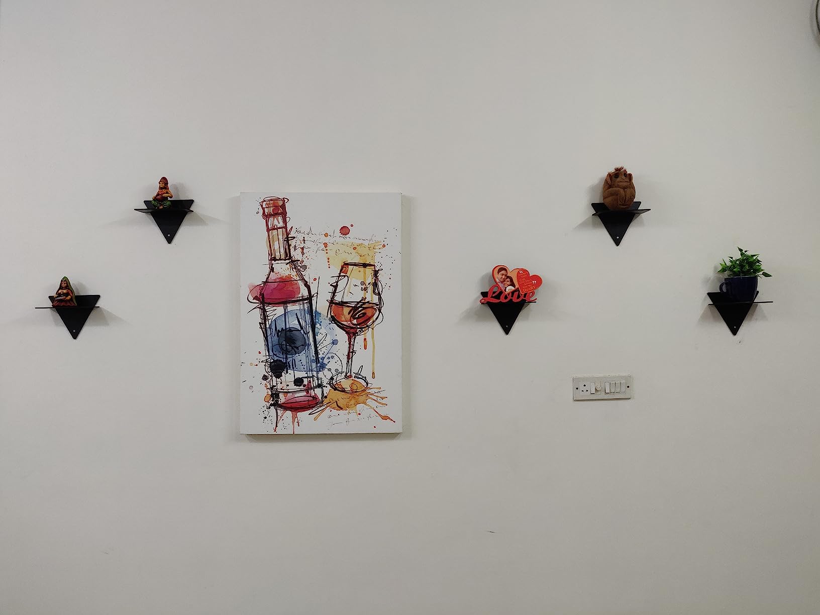 KRUZLY Stylish Black Triangle Pot Stand For Indoor Garden and Small ...