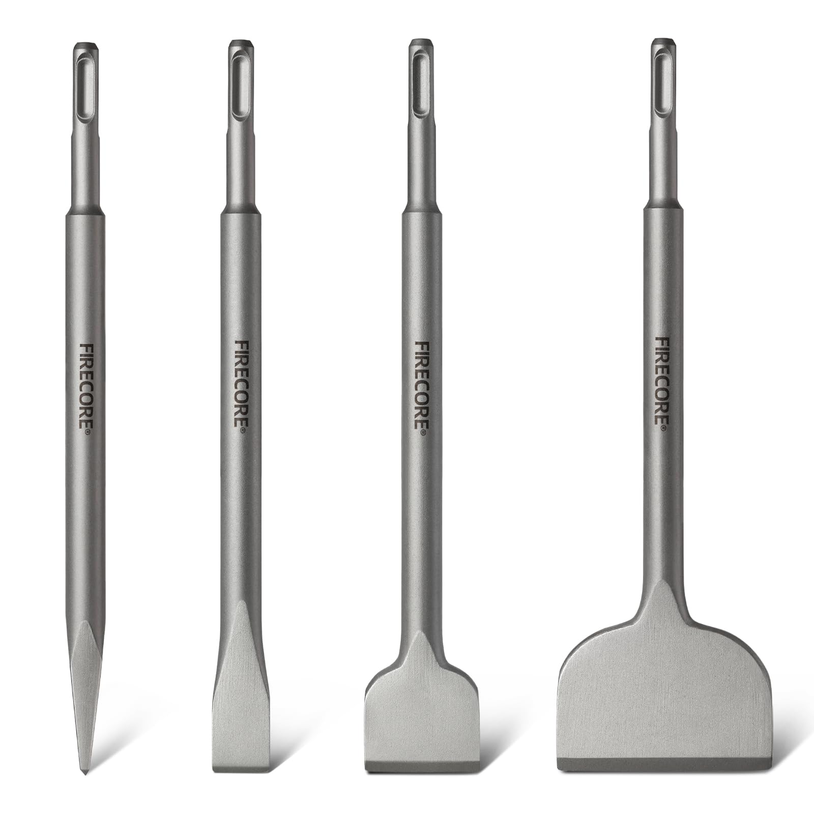 SDS Chisel Set, Firecore 4pcs Tile Removal Chisel Bits for SDS Plus Rotary Hammer Drill ...