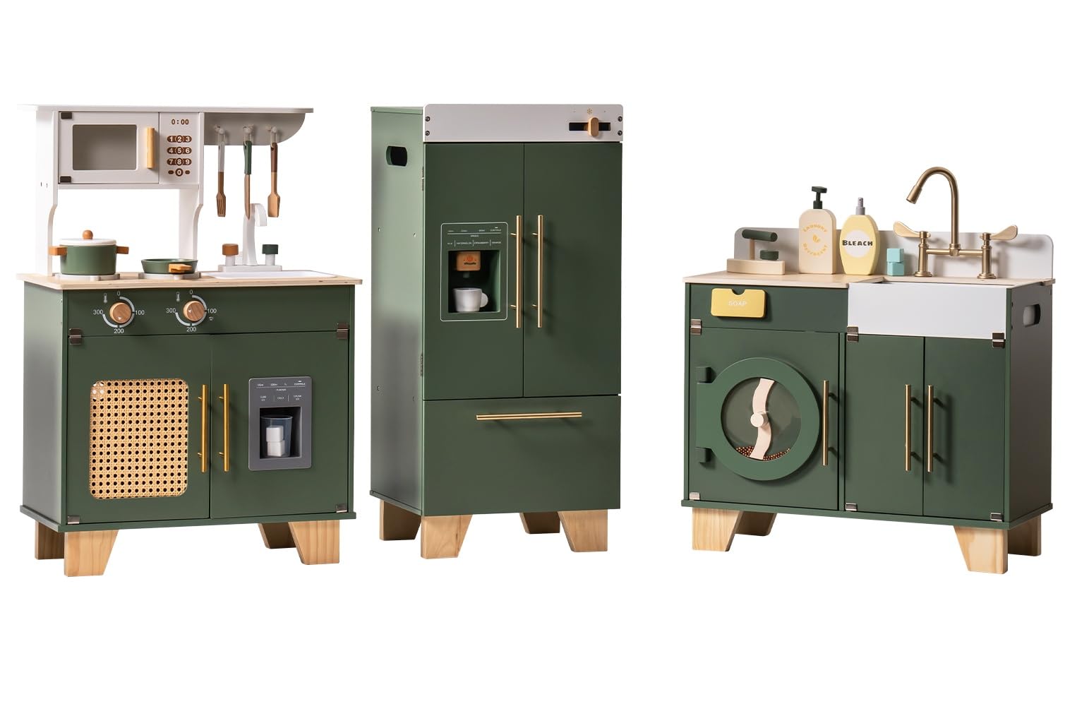 Amazon.com: ROBOTIME Play Kitchen Toy Oven, Toy Fridge for Toddler ...