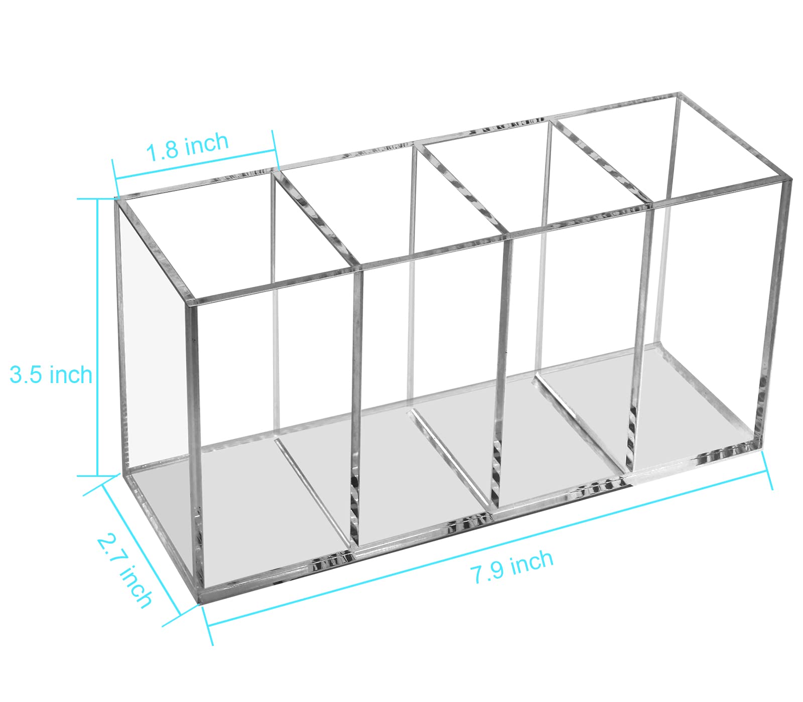 Snapklik.com : Acrylic Pen Holder 4 Compartments, Clear Acrylic Pencil ...