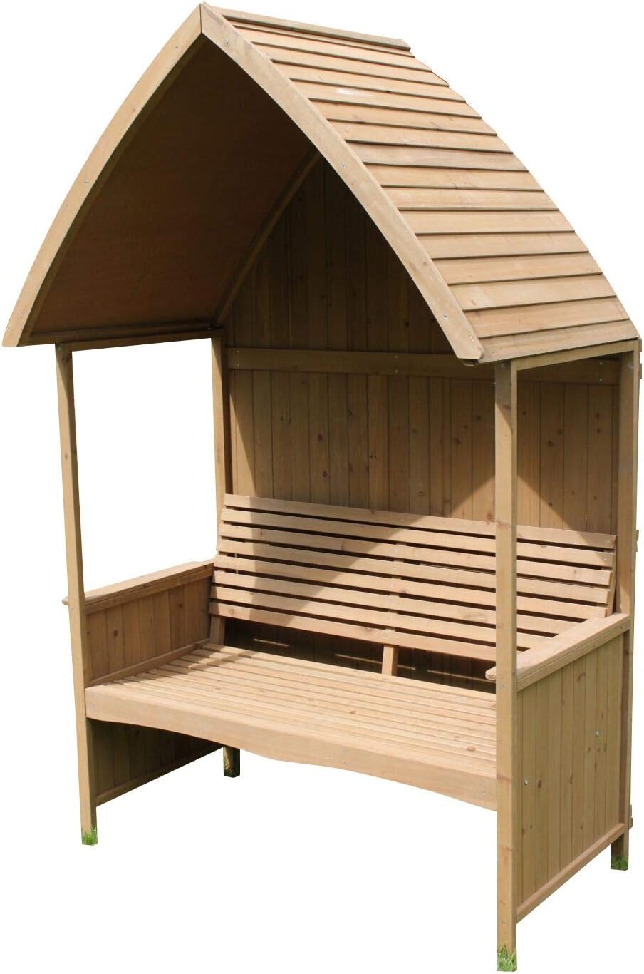 Garden Arbour with Integral Garden Bench (Natural) : Amazon.co.uk: Garden