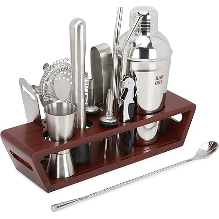 Bar Box 14-Piece Bar Tool Set with Stylish Bamboo Stand | Perfect Home ...