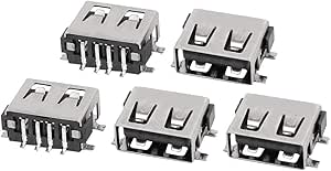 Amazon.co.jp: XYWHPGV USB Female Type to A2.0 Jack 4 Terminal 180 Degree PCB Socket Connector 5 ...