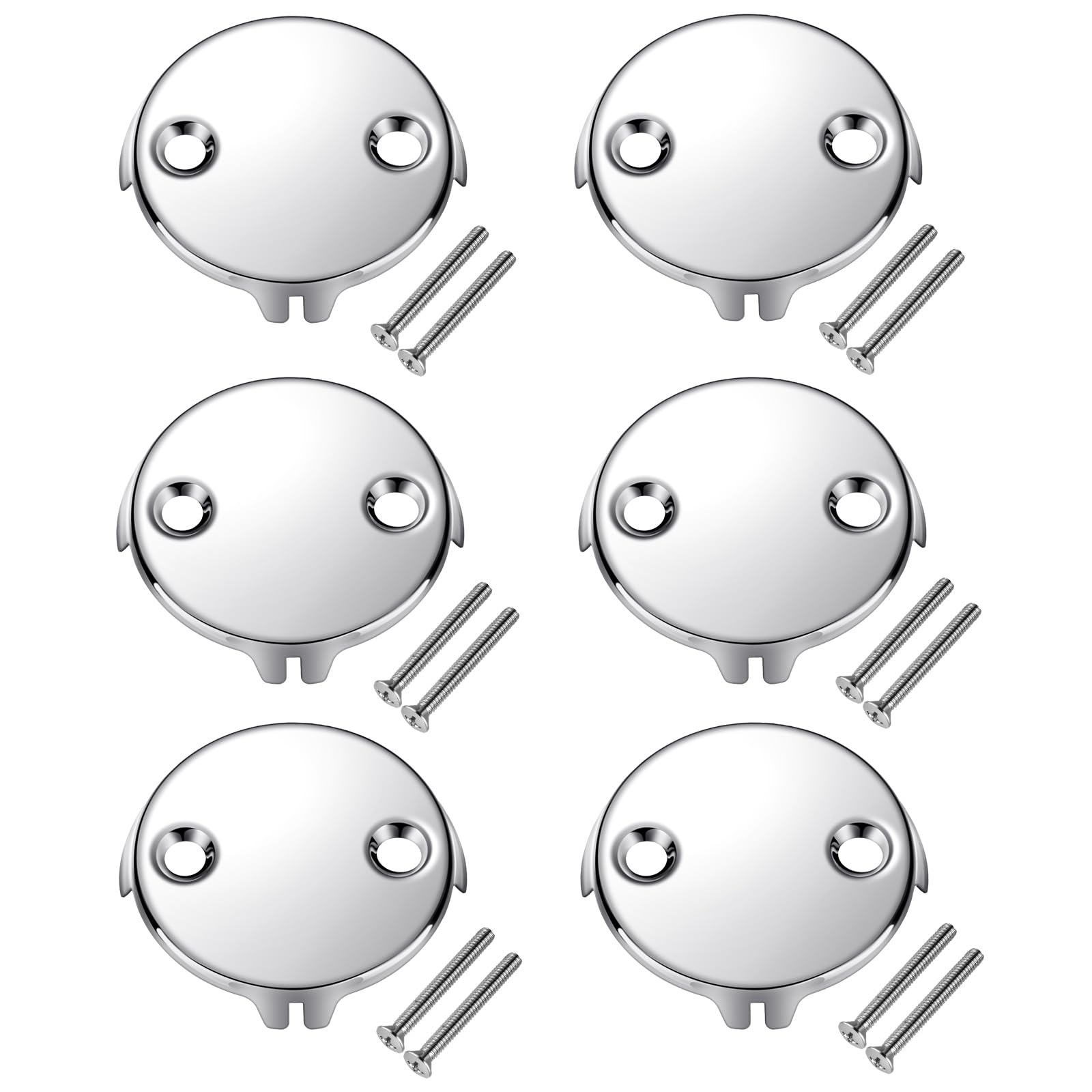 Yaocom 4 Pcs 3-1/8" Bathtub Overflow Plate Bathtub Plated Chrome ...