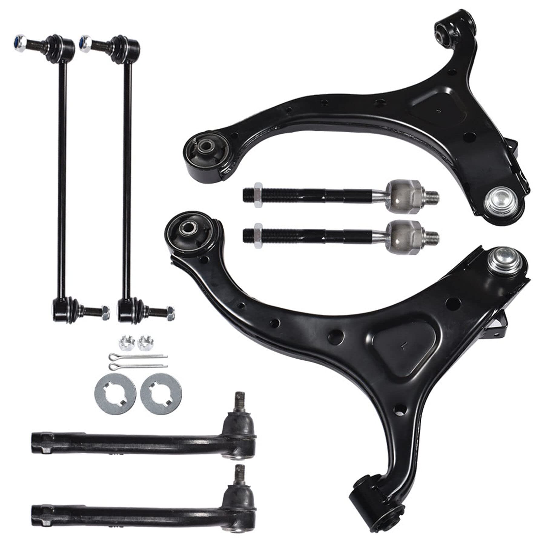 8pc Kit Front Control Arm Ball Joint Sway Bar Link Tie Rod End LH RH ...