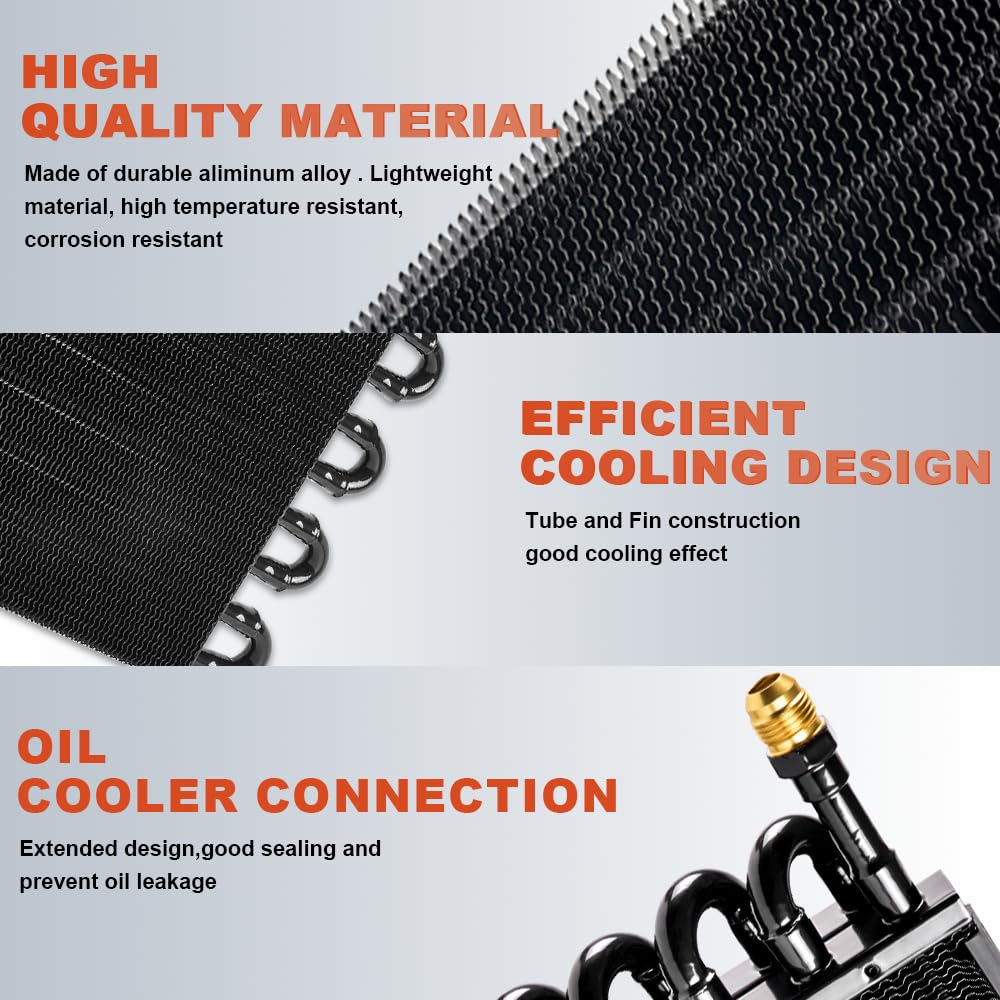 Snapklik.com : BARTOO 1/2" Transmission Cooler, Aluminium Alloy 16 Pass ...