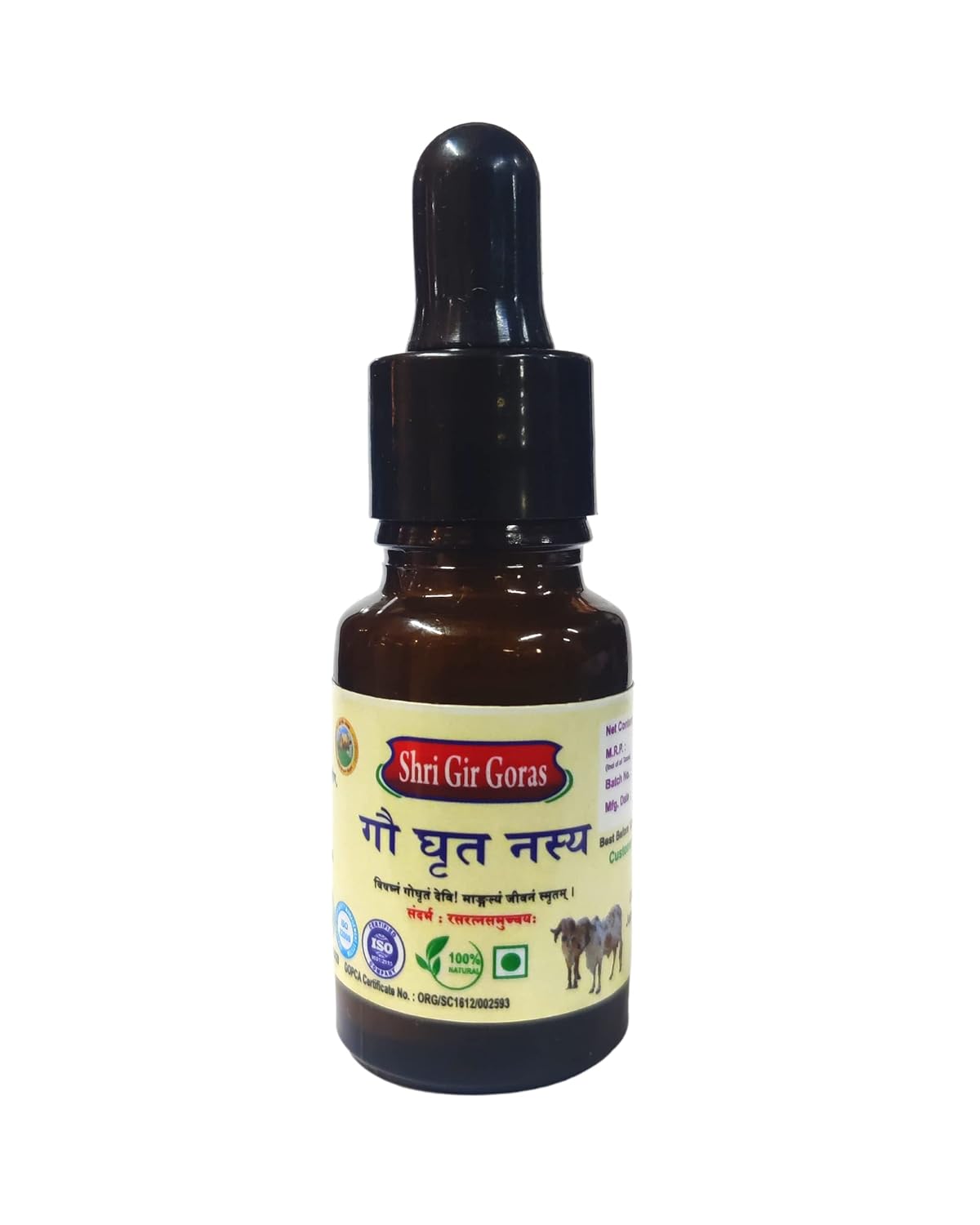 Shri Gir Goras "A2 Vedic Gir Cow Ghee 10ml", Gir Ghrita Nasal Drop, Gir ...