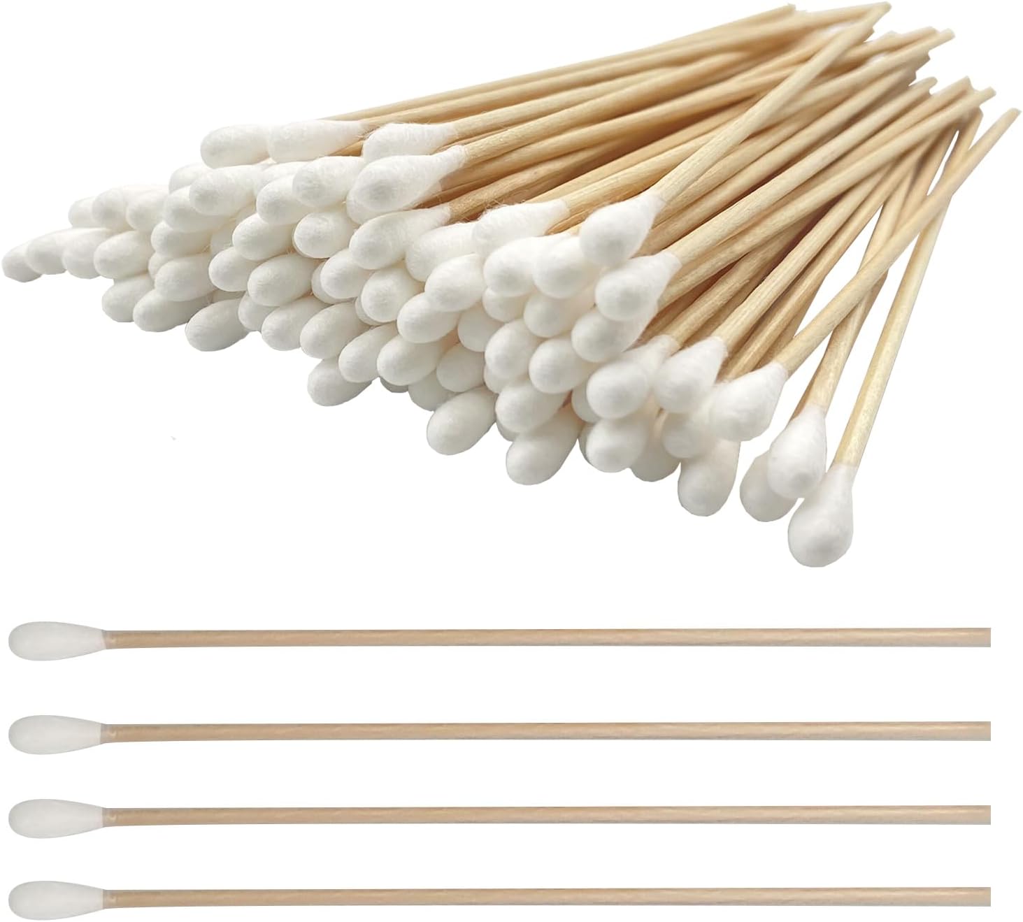 Amazon.com : Large Oversized Swabs [Pack of 100] Extra-long 8" Cotton ...