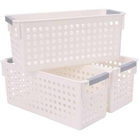 JAKAGO Small Plastic Storage Baskets Kitchen Cupboards Organiser ...