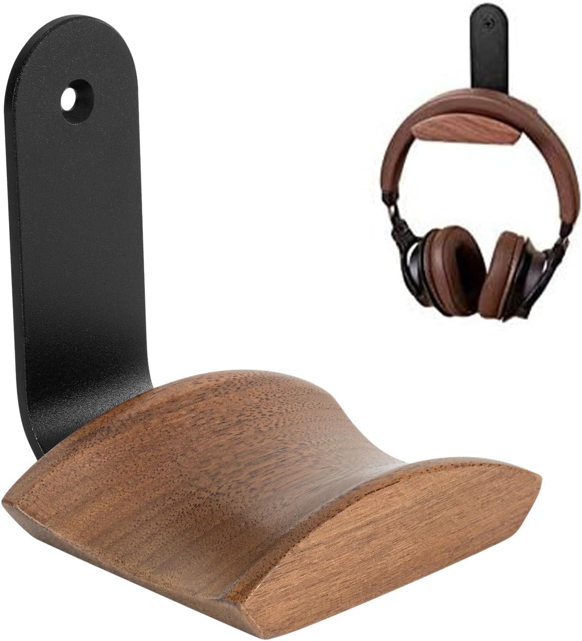 Headphone Hook Holder Hanger Mount,Headset Stand Hook Wall Mount Walnut ...