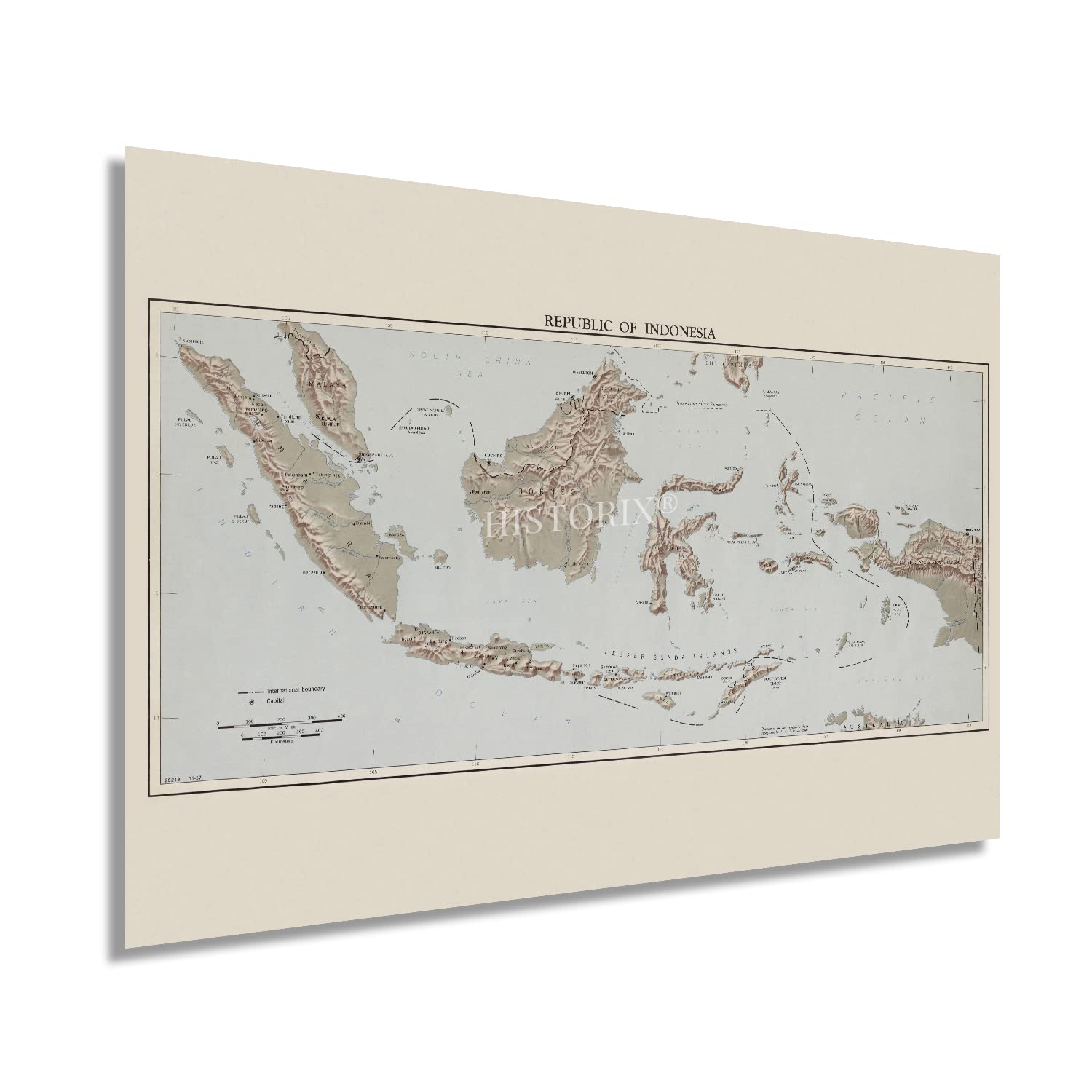 Historix Vintage 1957 Map Of Indonesia Poster 24x36 Inch Vintage ...