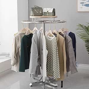 Amazon.co.jp: Rotating round hanger, stand hanger with rack, floor ...