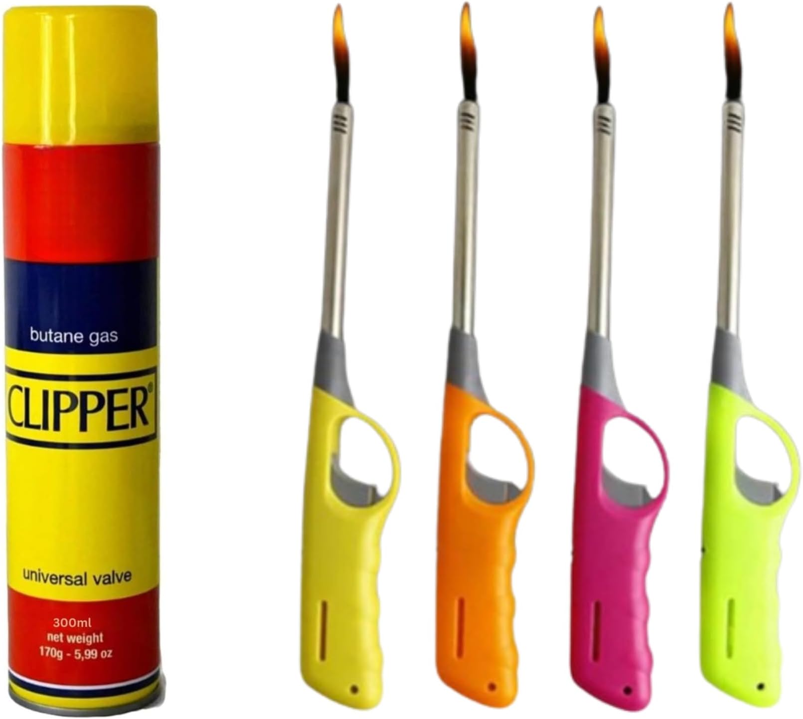 2X BBQ Lighter with Butane Gas Refill - 27cm Long Firelighters for ...