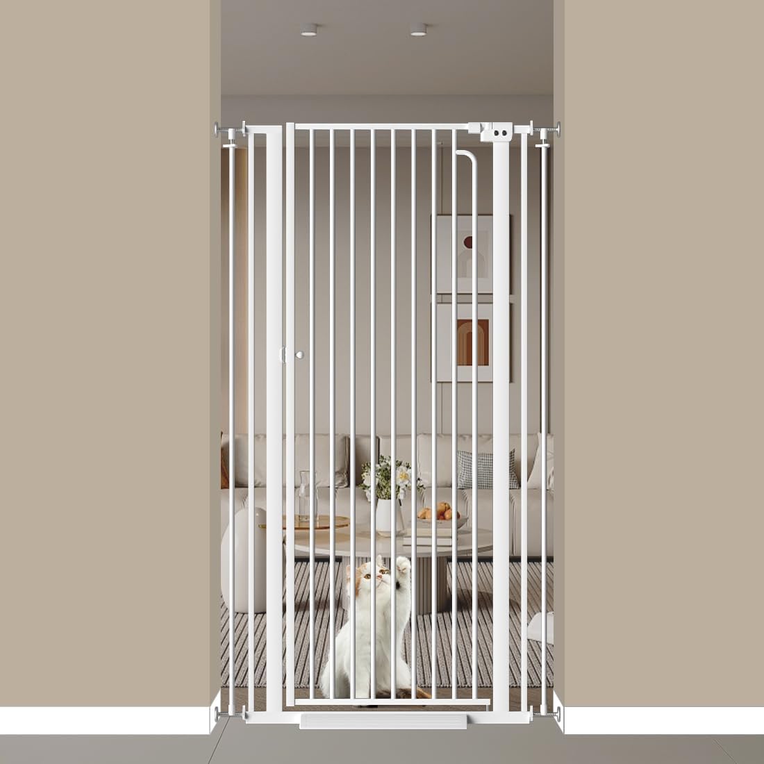 Amazon.com: 59" Extra Tall Cat Gate for Doorway with Drilling Required ...